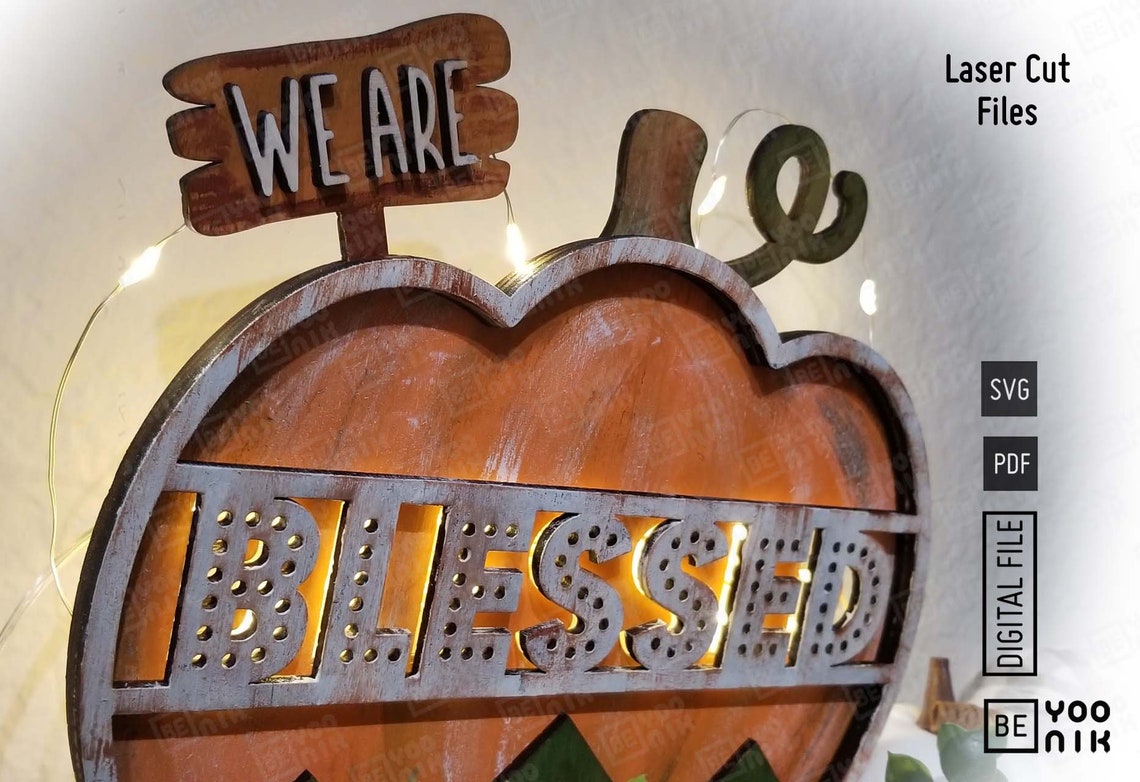 Lighted Pumpkin Sign Laser Cut Ready Files in SVG and PDF. We - Etsy