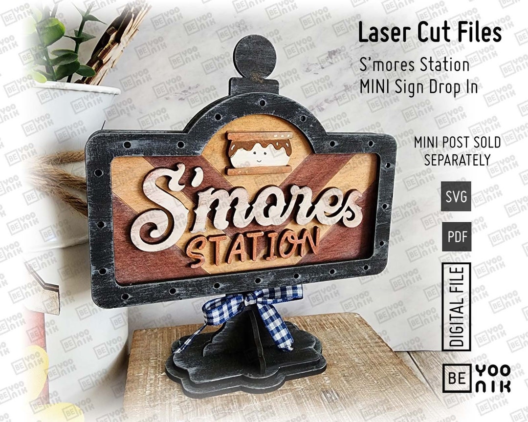 Add on S'mores Station Mini Sign in SVG and PDF for Our Mini Post Drop ...