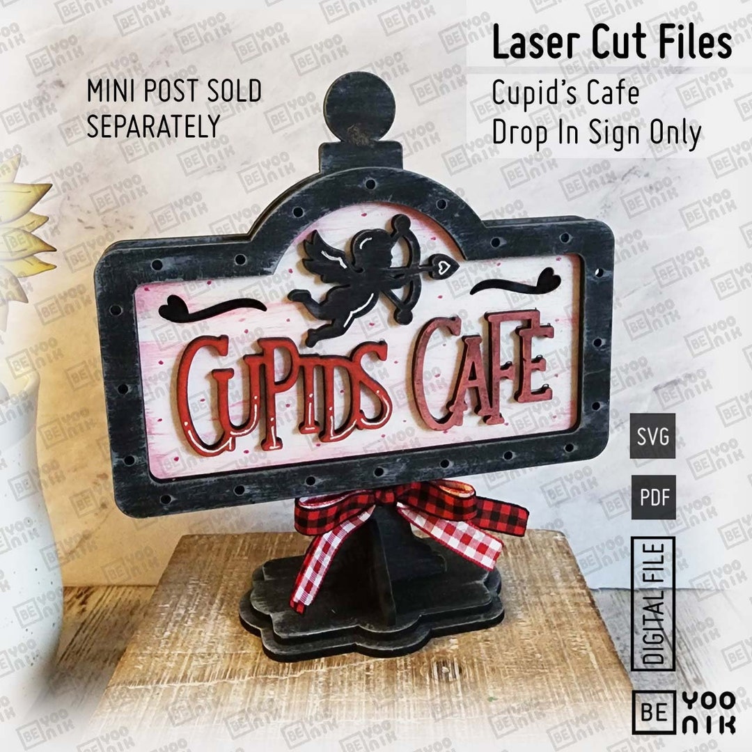 Add on Cupid's Cafe Mini Sign in SVG and PDF for Our Mini Post Drop in ...