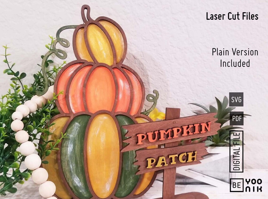 Stacking Pattern Pumpkins Standing Signs Files in SVG and PDF. Dot and ...