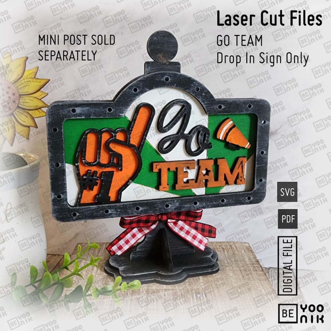 Add on GO Team Mini Sign in SVG and PDF for Our Mini Post Drop in Frame ...