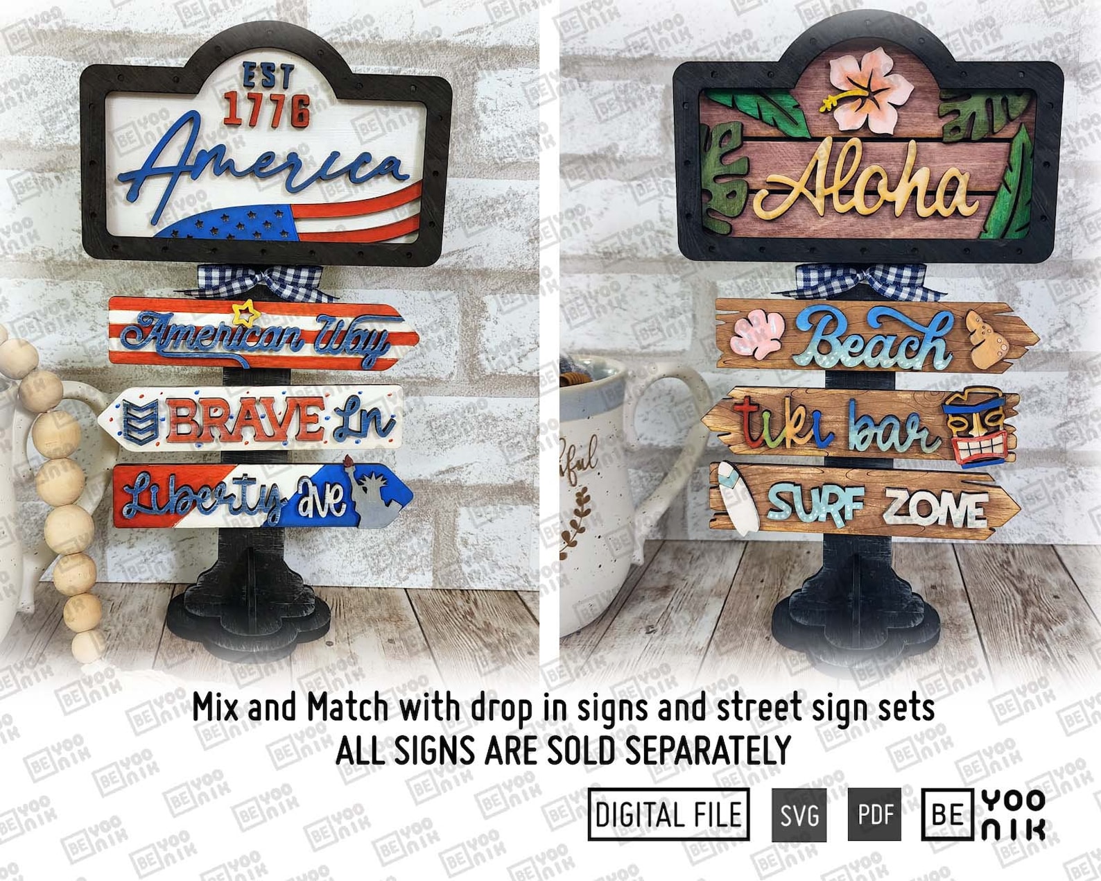 10.5" Tall Tabletop Mini Post Frame Laser Cut Files in SVG and PDF to ...