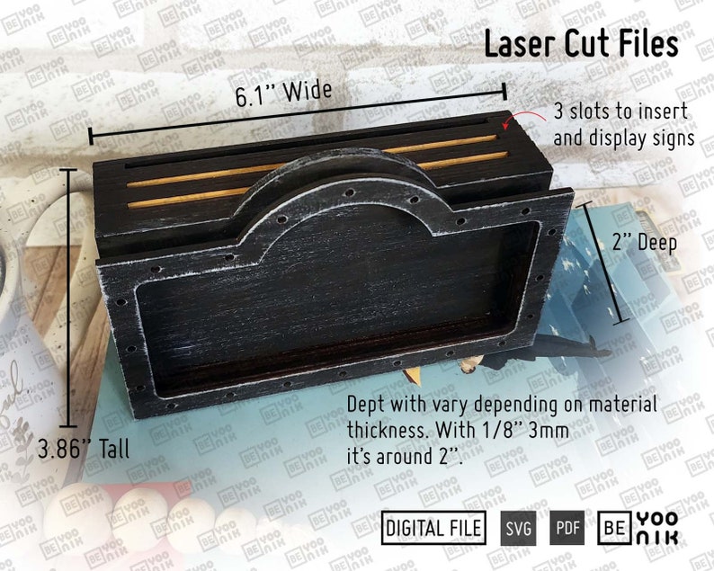 Signs Holder Box Only Laser Cut Ready Files in SVG and PDF. Box Frame ...
