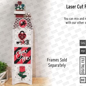 Valentines Interchangeable Inserts Love Set 2 - Laser Cut Files in SVG ...
