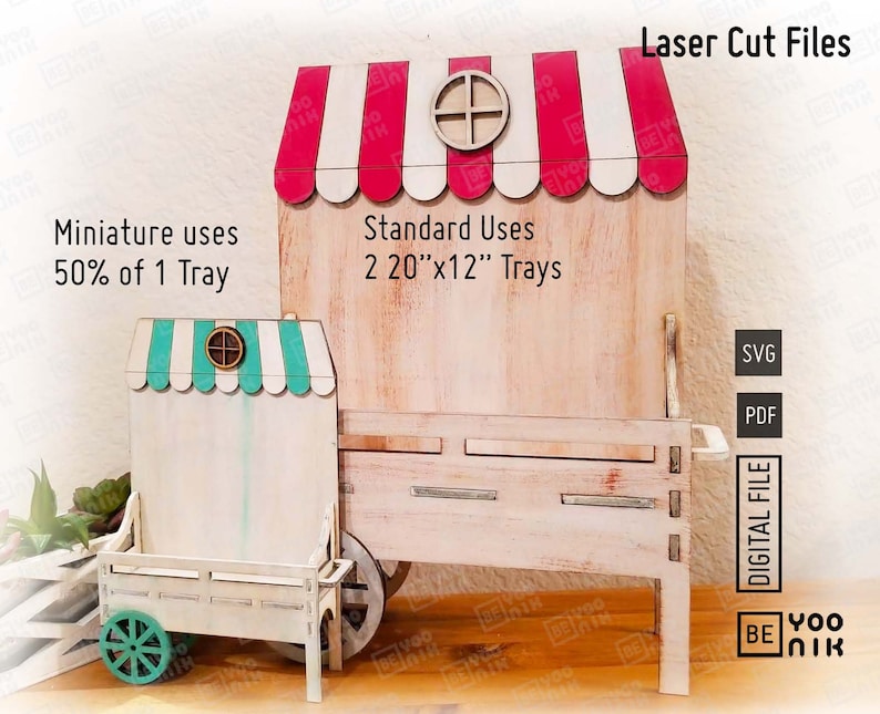 Store Cart Display Shelf Stand Laser Cut Ready Files in SVG and PDF ...