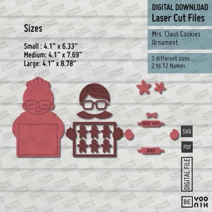 Mrs. Claus Gingerbread Cookie Family Ornament for up to 12 Members ...