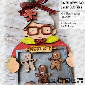 Mrs. Claus Gingerbread Cookie Family Ornament for up to 12 Members ...