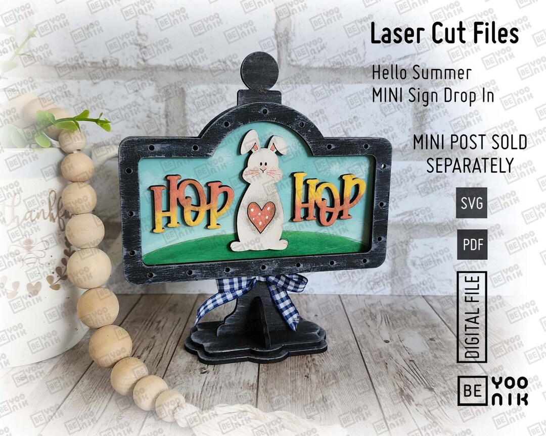 Add on Hop Hop Mini Sign in SVG and PDF for Our Mini Post Drop in Frame ...