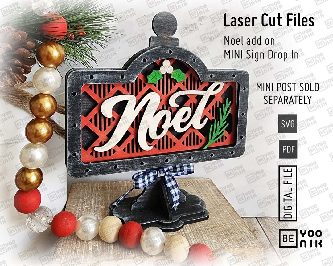 Add on Noel Mistletoes Mini Sign in SVG and PDF for Our Mini Post Drop ...