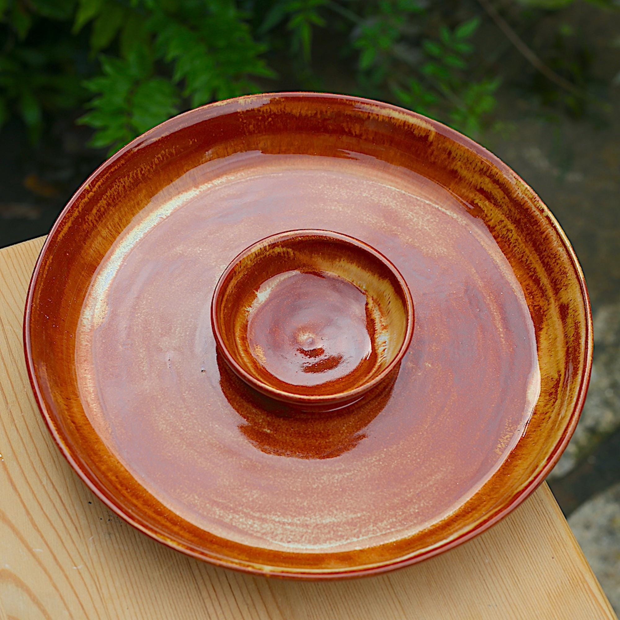 Chip and Dip Bowl Snack Bowl Chip and Dip Plate Dippy Plate Serving ...