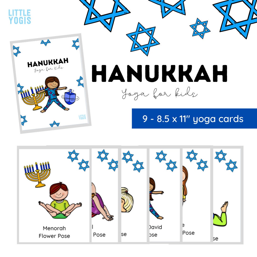 Hannukah Yoga Flash Cards - Etsy