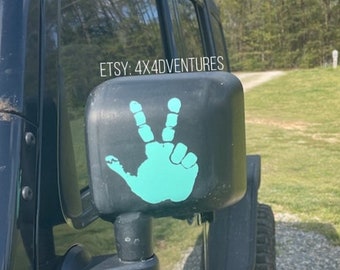 Wave Mirror Decal Peace Sign Side Mirror Decal Wave Dammit Peace Decal ...