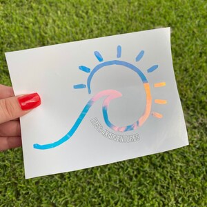 Sun Wave Wave Decal Sun Decal Ocean Wave Decal Beach | Etsy