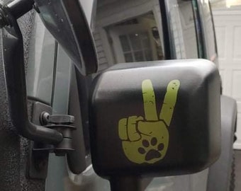Wave Mirror Decal Peace Sign Side Mirror Decal Wave | Etsy