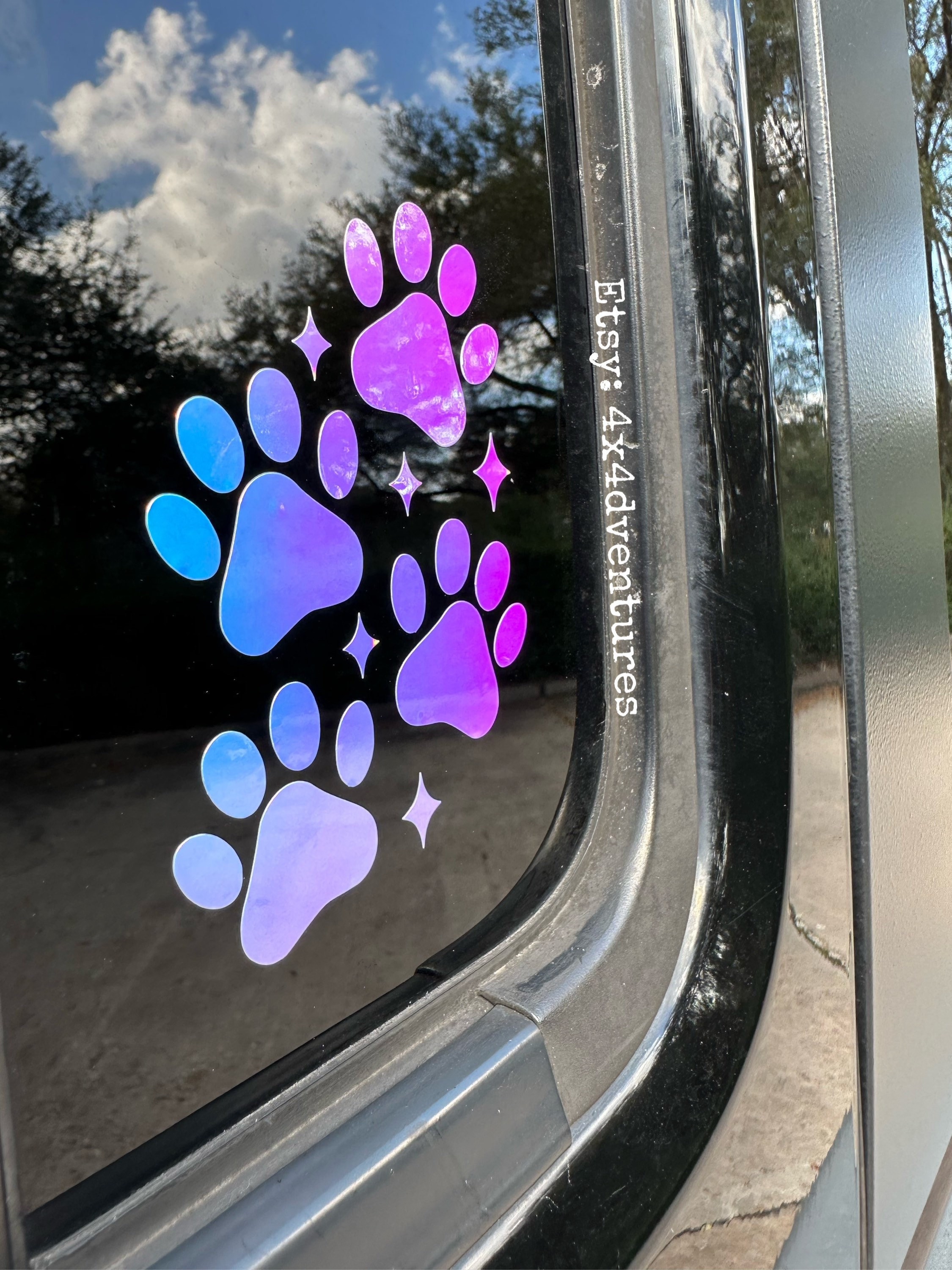 Dog Paws Decal, Paws Decal, Cat Decal, Paws and Stars Decal, Cute Car ...