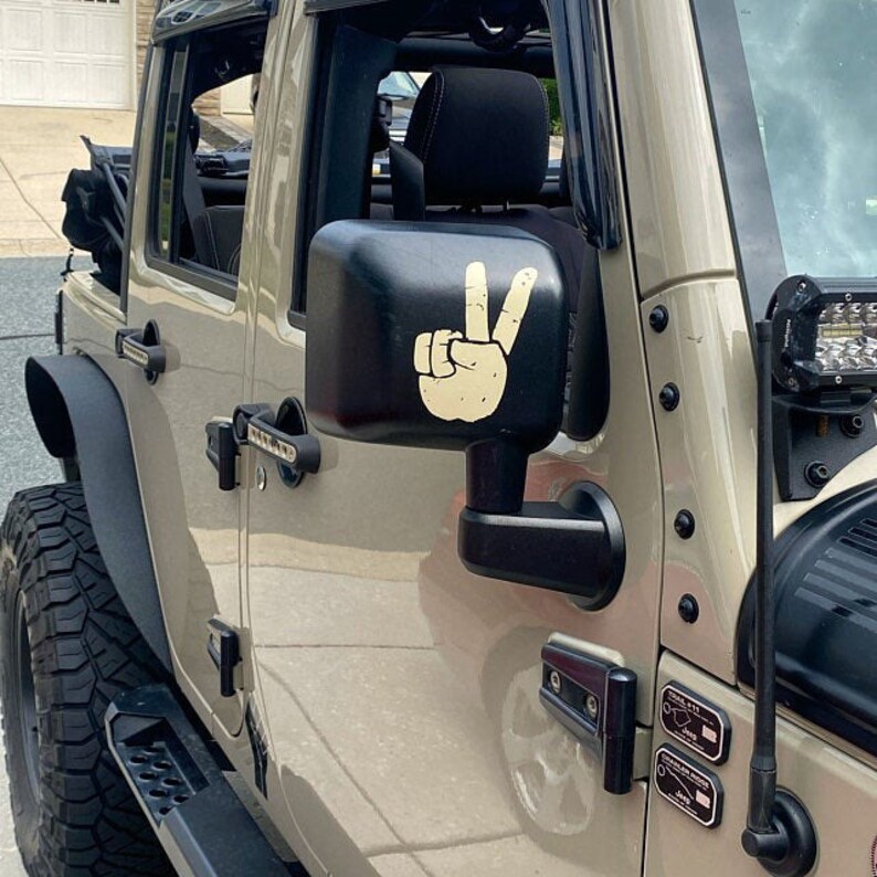 Wave Mirror Decal Peace Sign Side Mirror Decal Wave - Etsy