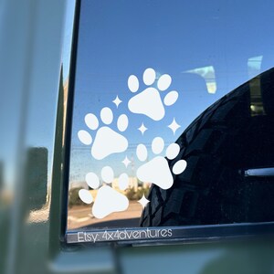 Dog Paws Decal, Paws Decal, Cat Decal, Paws and Stars Decal, Cute Car ...