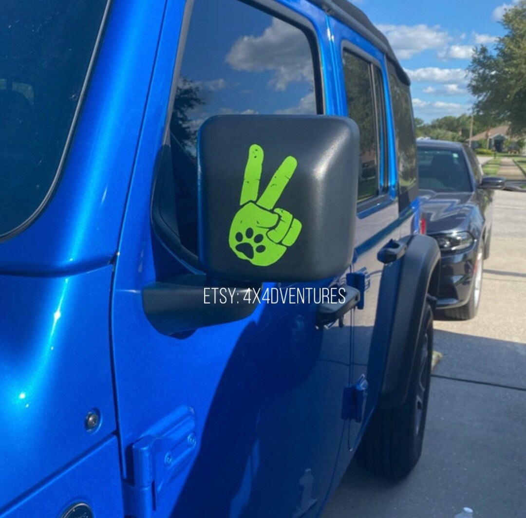 Paw Side Mirror Decal | Distressed Wave Decal | Wave Mirror Decal ...