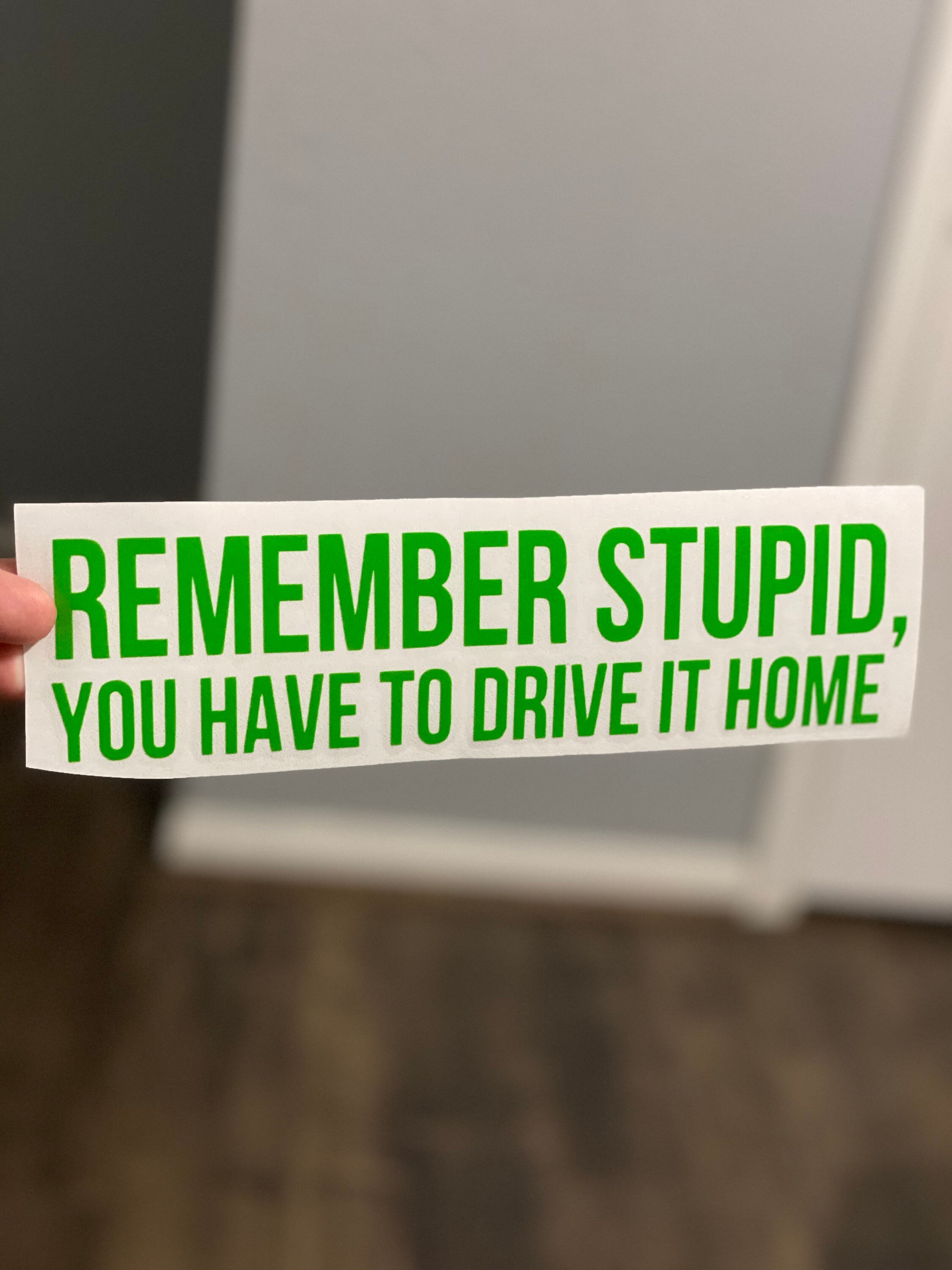 Remember Stupid You Have to Drive This Home Decal Dashboard | Etsy