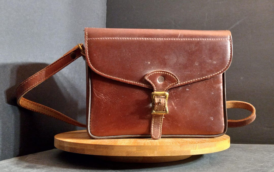 Vintage Perrin Leather Camera Bag: 1950s-60s Cowhide Case Adjustable ...