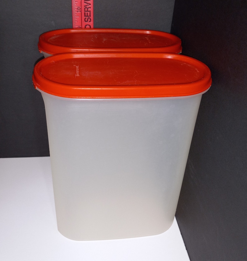 Vintage Tupperware Modular Mates Clear W/paprika Lids 1980s Retro ...