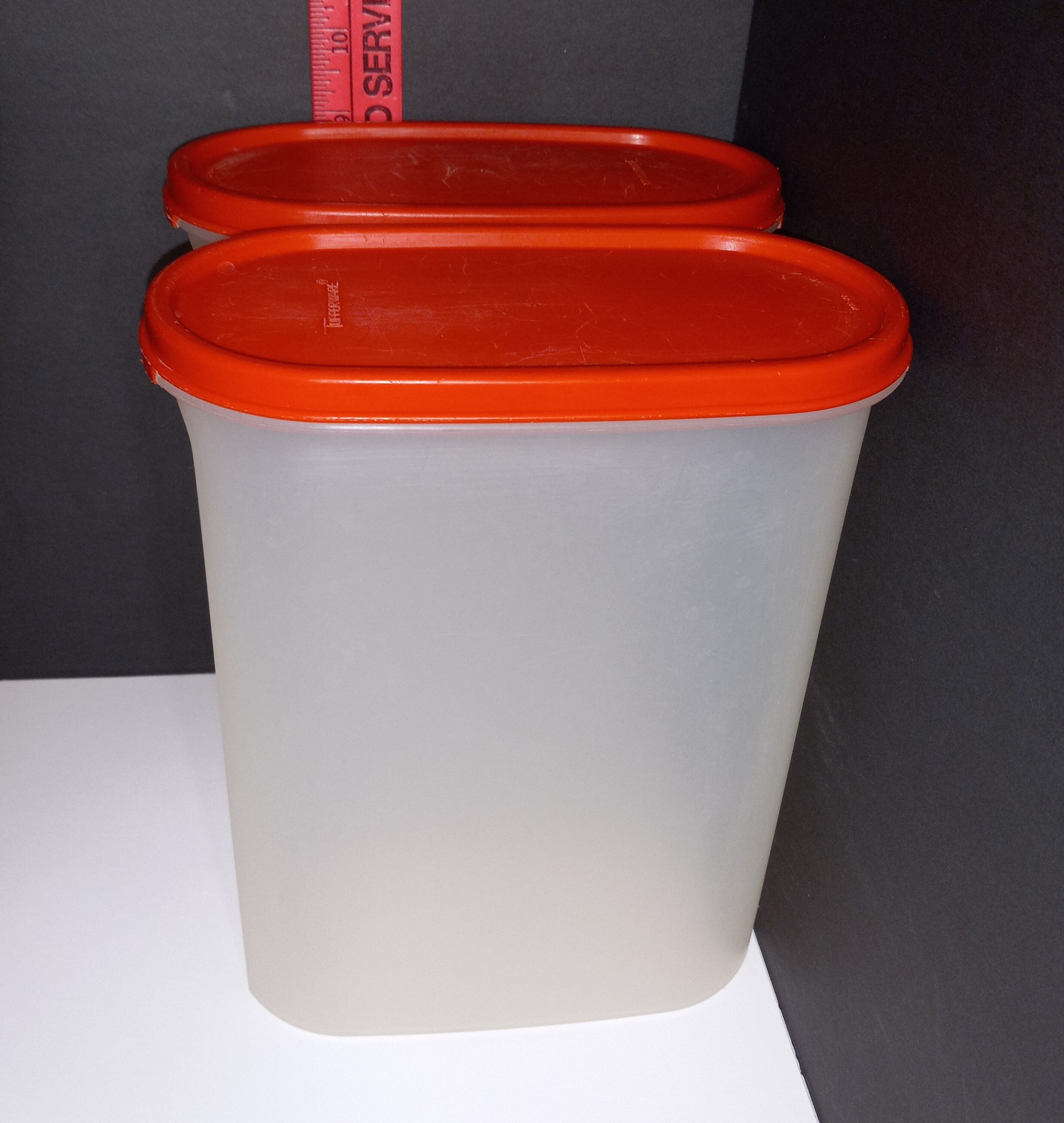 Vintage Tupperware Modular Mates Clear W/paprika Lids 1980s Retro ...