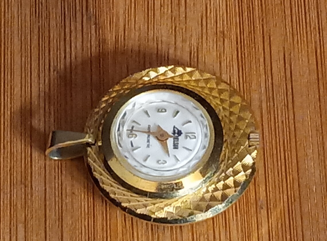 Vintage Lady Nelson Pendant Watch: 1960s Swiss Made Gold Tone (needs ...