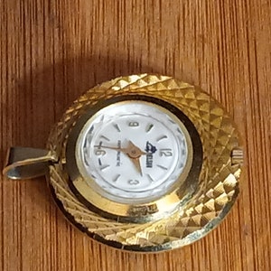 Vintage Lady Nelson Pendant Watch: 1960s Swiss Made Gold Tone (needs ...