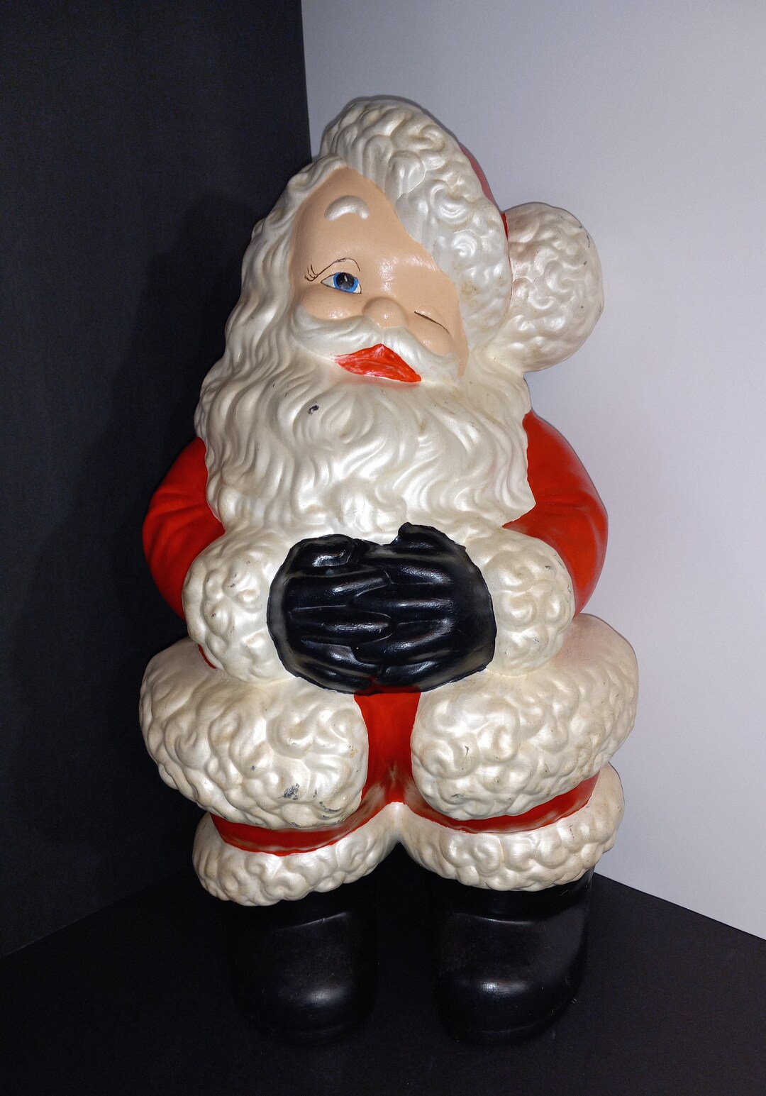 Vintage Large Ceramic Santa 1970s Hand Painted/gift/hand - Etsy