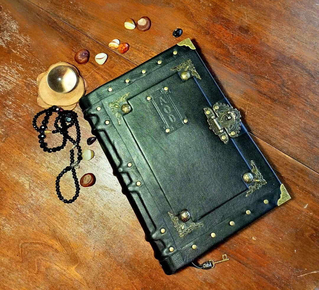 Black Personalized Leather Journal Vintage Engraved Book of Shadows ...