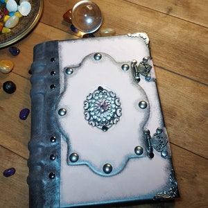 Pink Leather Vintage Book Grey Pink Aged Journal Old Pink Notebook Aged ...