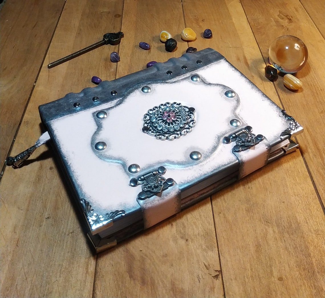 Pink Leather Vintage Book Grey Pink Aged Journal Old Pink - Etsy