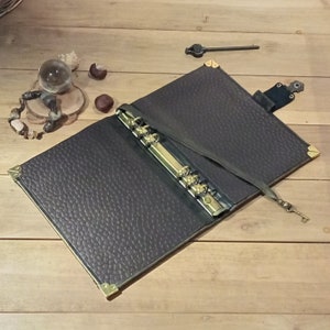 Black Refillable Binder Leather Grimoire Traveller Sketchbook Handmade ...
