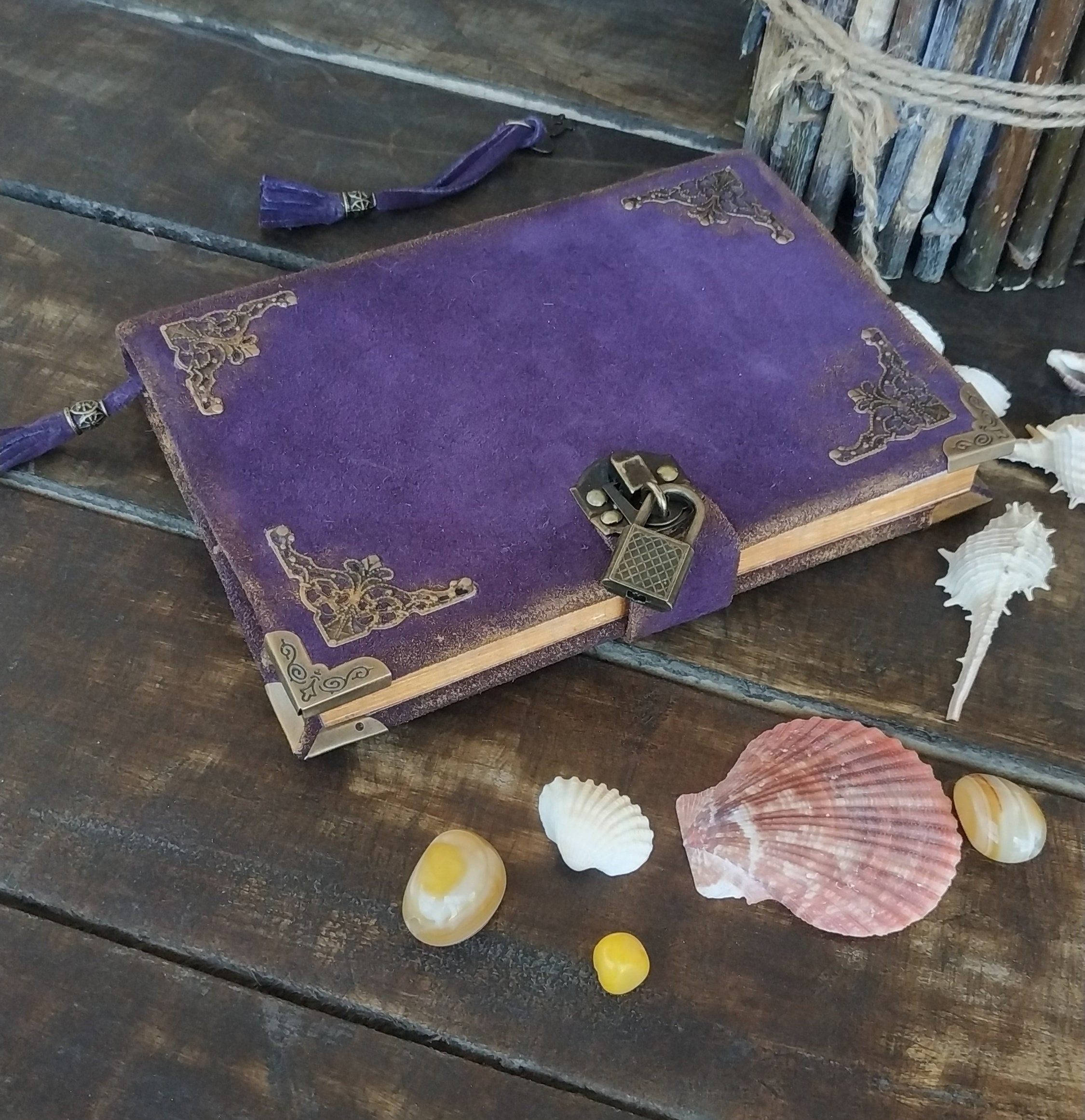 Handmade Violet Suede Notebook Purple Leather Blank Journal - Etsy