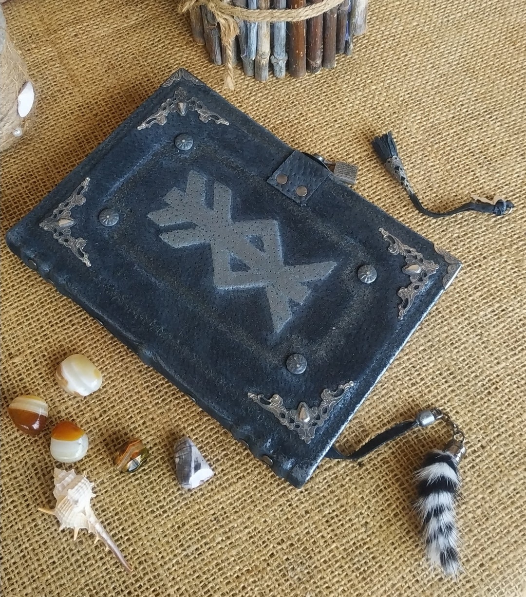 Black Esoteric Journal Vintage Daily Notebook Personal Leather Diary ...