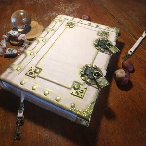 Vintage Pink Journal Two Locks Leather Aged Book Antique Shadow Book ...