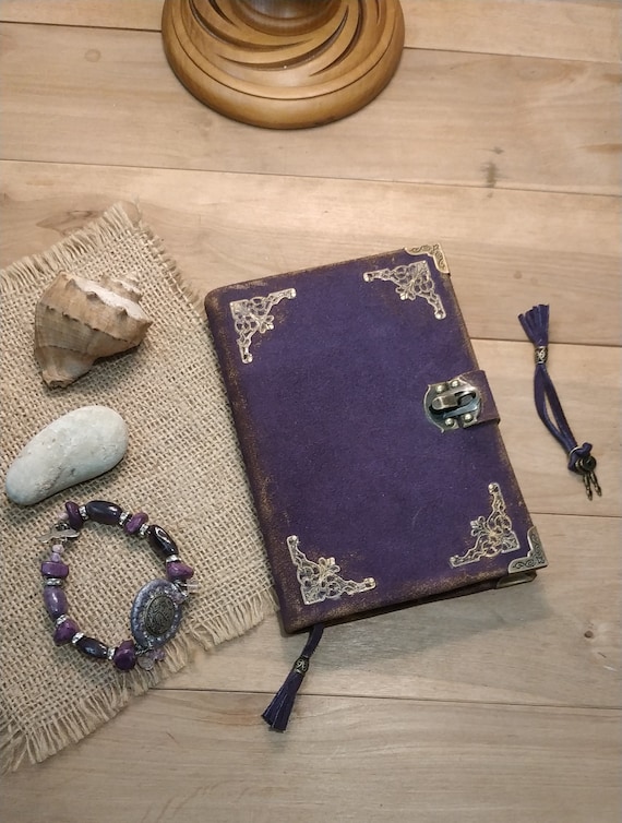 Handmade Violet Suede Notebook Purple Leather Blank Journal - Etsy
