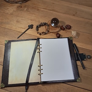 Black Refillable Binder Leather Grimoire Traveller Sketchbook Handmade ...