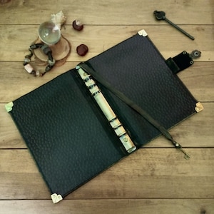 Black Refillable Binder Leather Grimoire Traveller Sketchbook Handmade ...