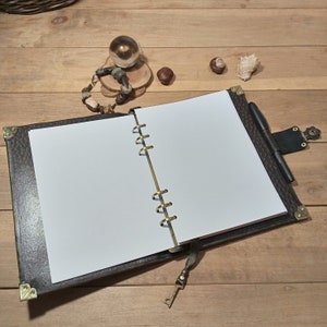 Black Refillable Binder Leather Grimoire Traveller Sketchbook Handmade ...