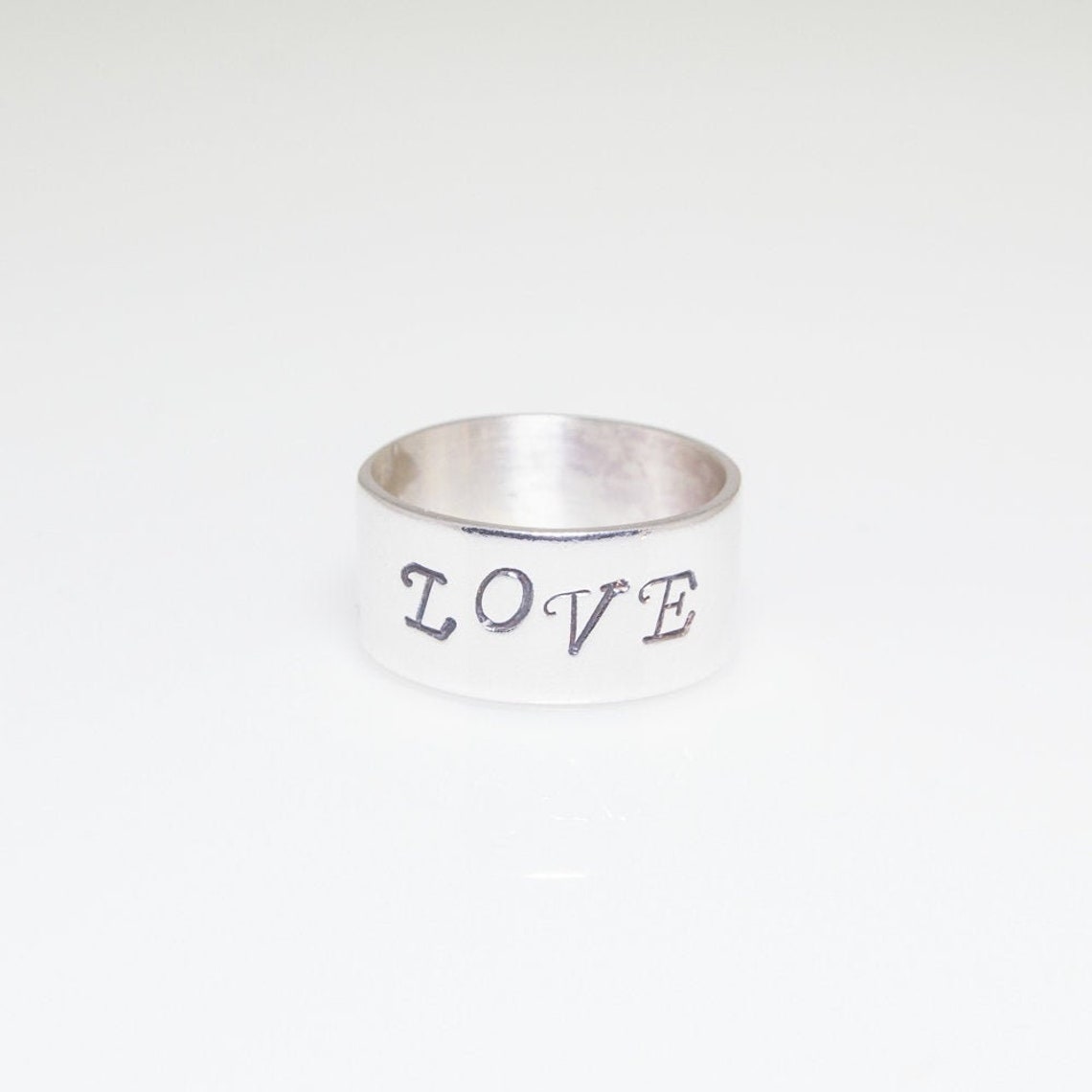Handmade Sterling Silver Love Ring - Etsy
