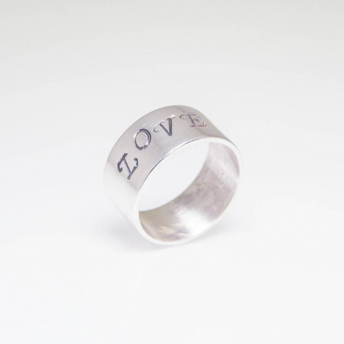 Handmade Sterling Silver Love Ring - Etsy