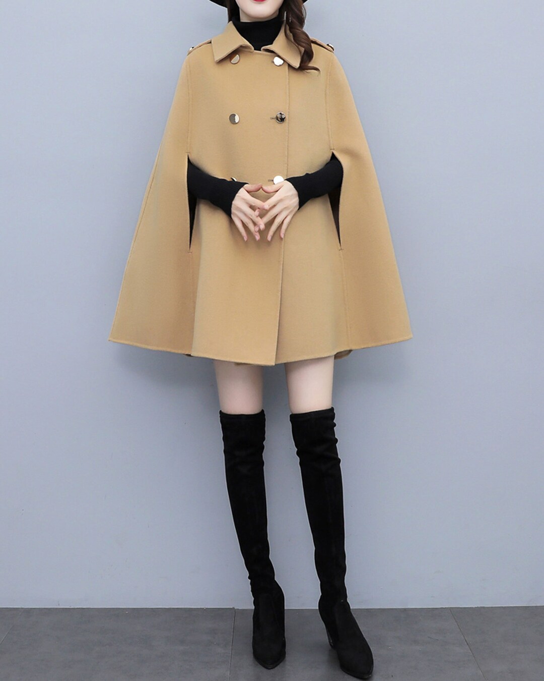 Cape Coat Women, Wool Poncho Jacket, Wool Cloak Coat, Wool Shawl Winter ...