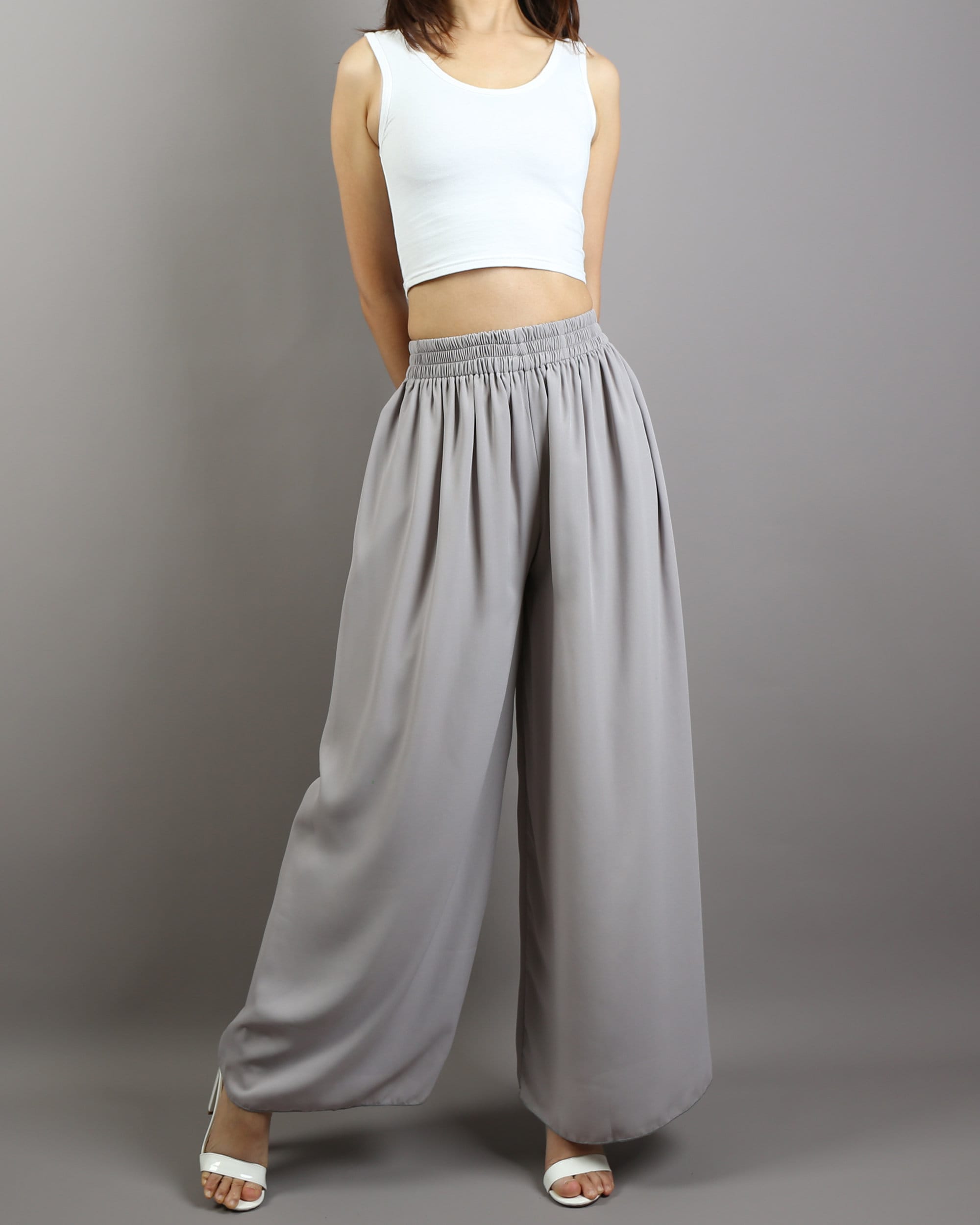 Women's elastic waist trousers Loose Casual Pants wide | Etsy