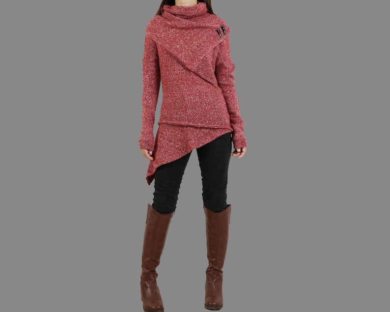 Asymmetrical Sweaters, Pullover Sweater, Asymmetrical Knit Tops, Long ...
