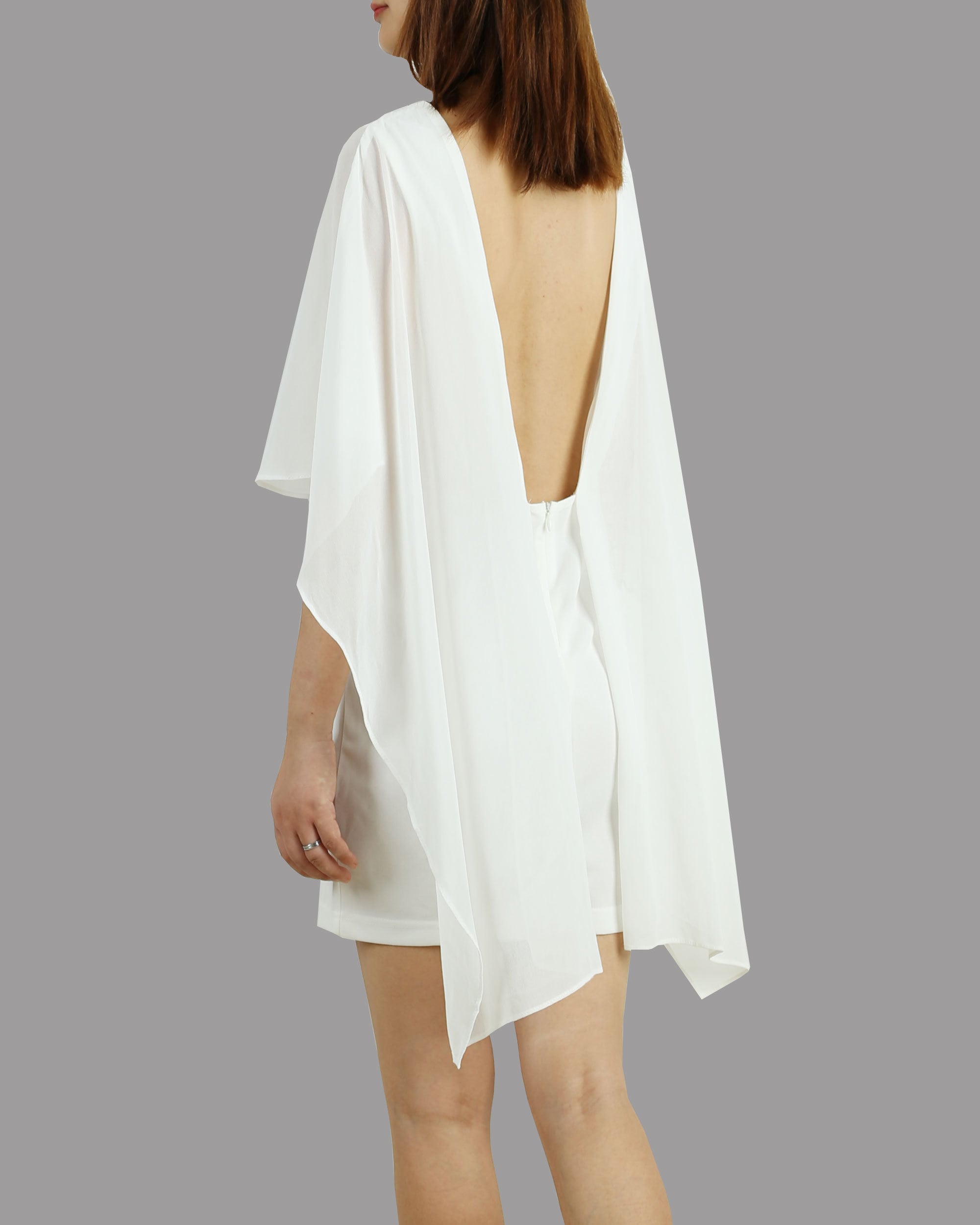 Backless Dress White Cape Dress Sexy Dress Oversized - Etsy