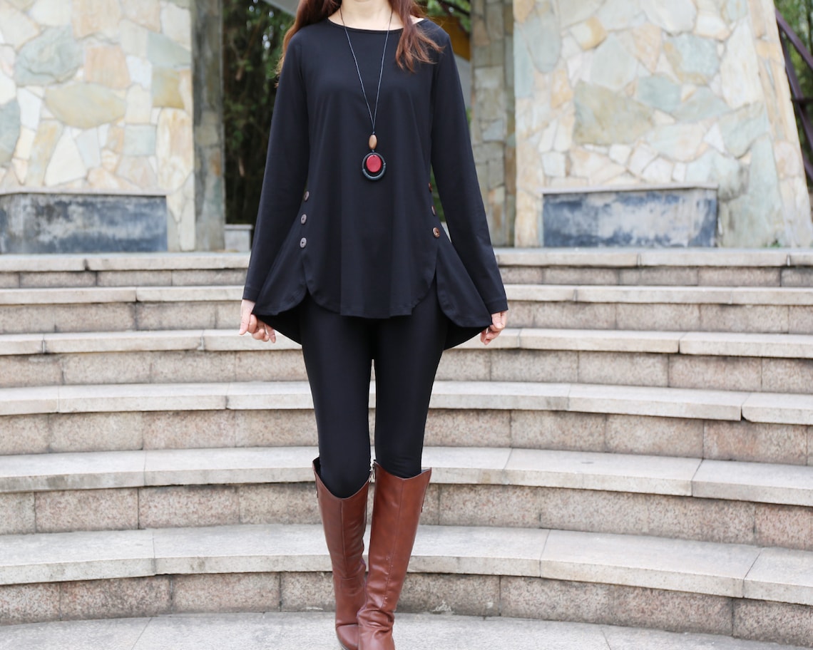 Cotton Tunic Dress Wine Red Top Gray Tunic Top Plus Size - Etsy