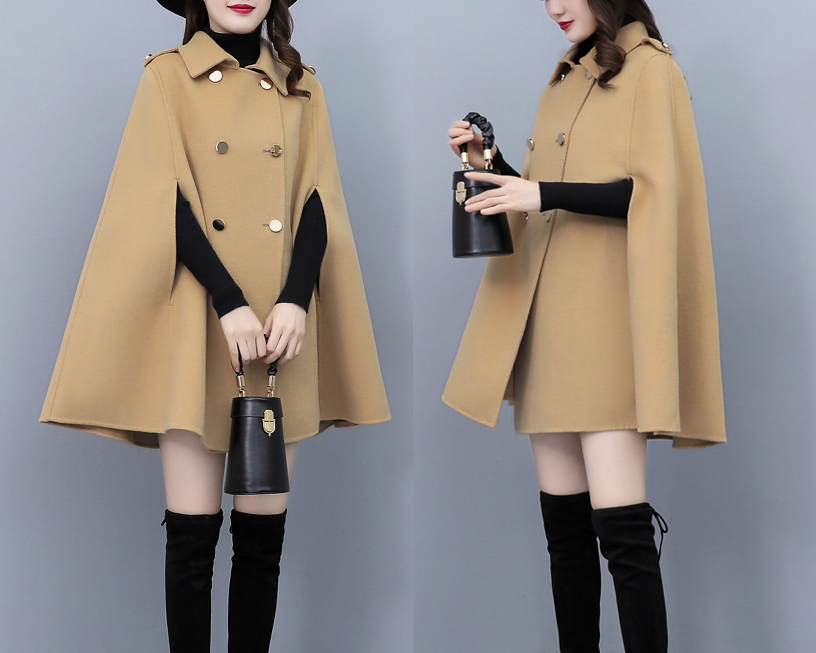 Cape Coat Women Wool Poncho Jacket Wool Cloak Coat Wool - Etsy