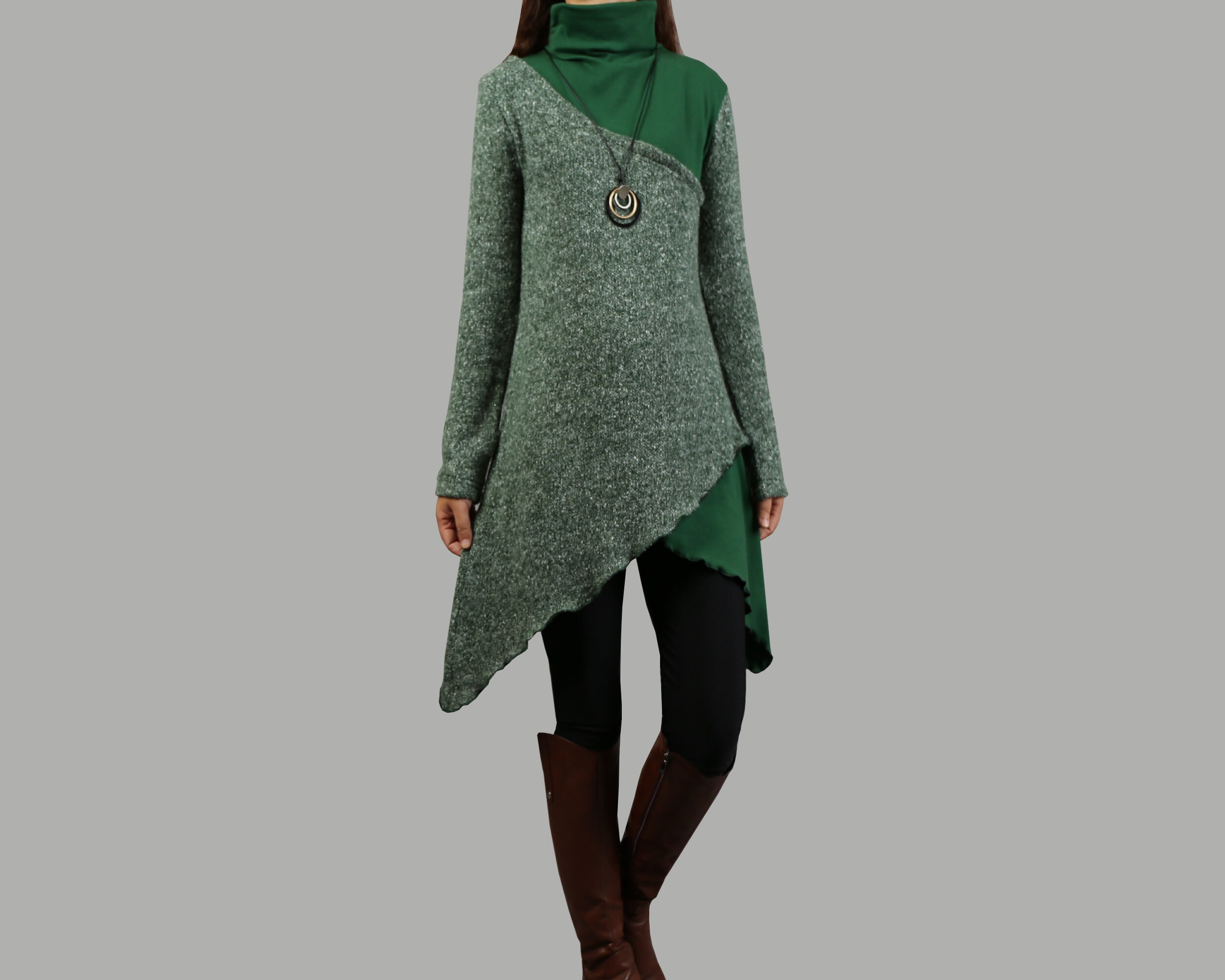 Asymmetrical Sweater Tunic Dress Pullover Sweater Women Long - Etsy