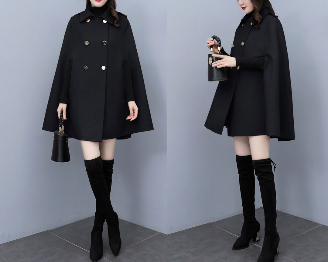 Cape Coat Women, Wool Poncho Jacket, Wool Cloak Coat, Wool Shawl Winter ...